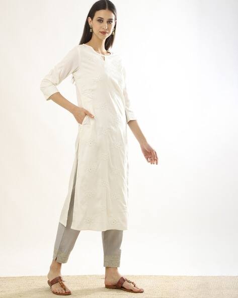 Buy Off White Kurtas for Women by Svrnaa Online | Ajio.com