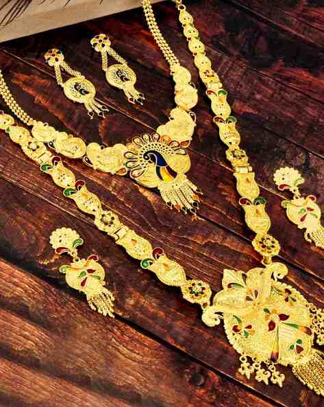 Mansiyaorange alloy jewel set store
