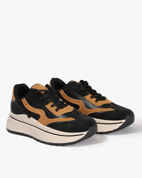 Buy Black & Tan Sneakers for Women by Outryt by AZORTE Online | Ajio.com