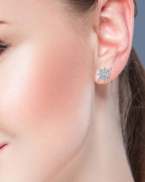 925 Sterling Silver Stud Earrings with Push back Closure