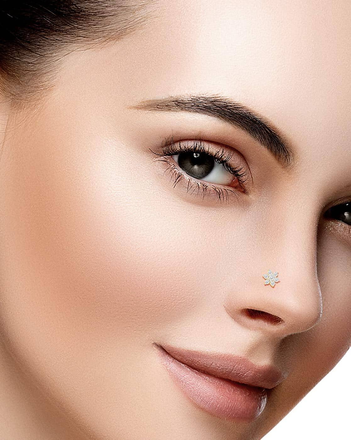 Buy Yellow Gold Nose Pins for Girls by Reliance Jewels Online Ajio