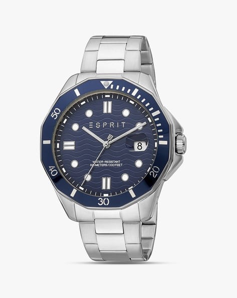 CASIO Men White Dial & Silver Toned Stainless Steel Bracelet Style ...