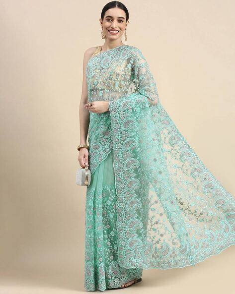 Embellished Sheer-Through Saree - Price History