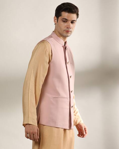 Buy Pink 3-Piece Ethnic Suit for Men by SAMAV Online | Ajio.com