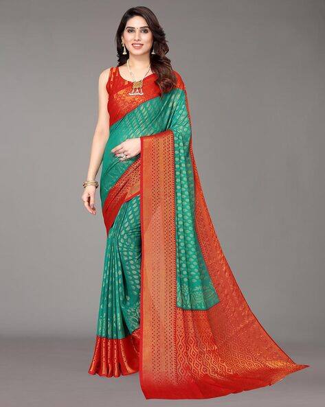 Buy Winza Designer Animal Print Chiffon Saree | AJIO