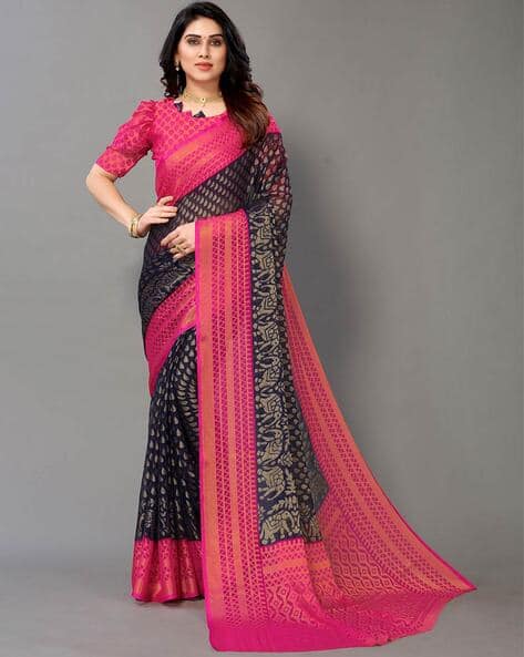 Buy Winza Designer Animal Print Chiffon Saree | AJIO