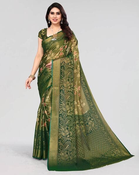 Buy Winza Designer Floral Print Chiffon Saree | AJIO