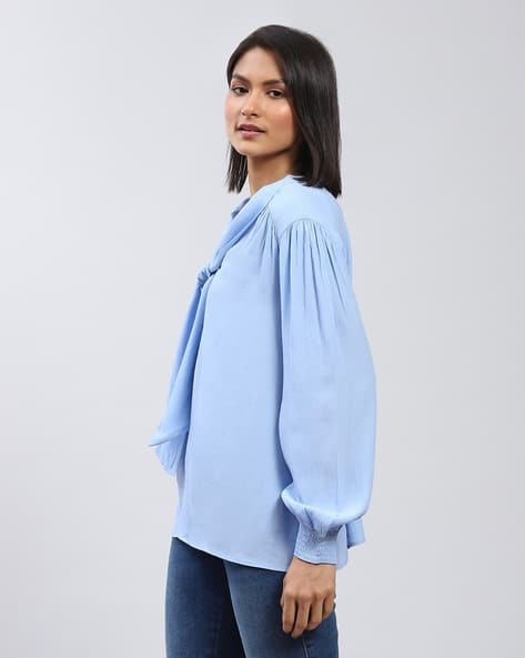 Buy Sky Blue Tops for Women by LABEL RITU KUMAR Online | Ajio.com