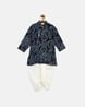 Buy Navy Blue & White Kurta Sets for Boys by PATHI NIRVAAN Online ...