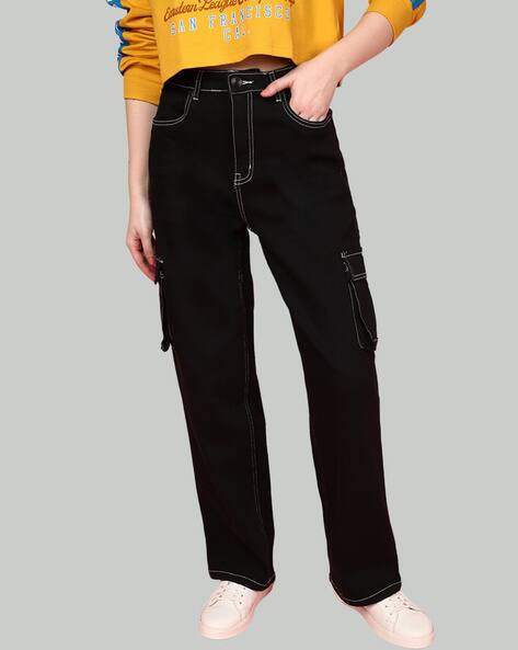 High-Rise Straight Fit Cargo Jeans - Price History