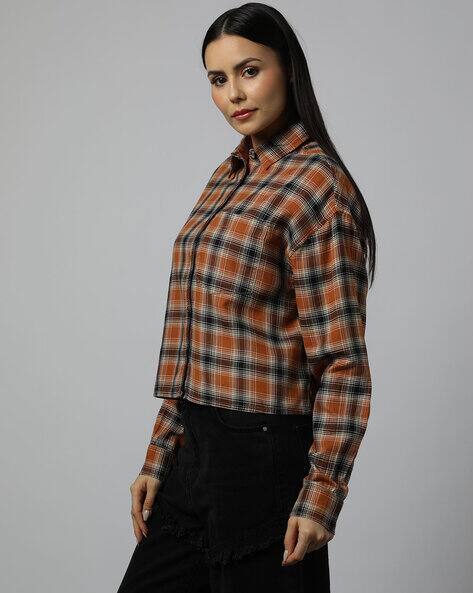 Buy Rust Shirts for Women by Outryt by AZORTE Online | Ajio.com