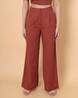 Buy Rust Trousers & Pants for Women by UNTUNG Online | Ajio.com