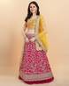 Buy Pink & Yellow Lehenga Choli Sets for Women by Fab Dadu Online ...