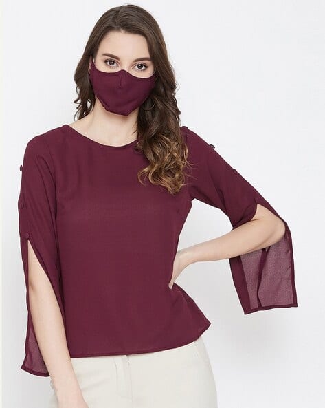 Open Sleeve Tops Modern Shirt Met Bloemendecoratie Kant Open Schouders