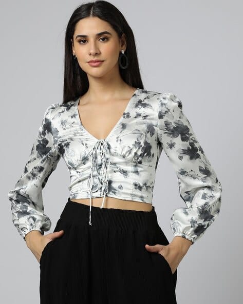 Buy Grey Tops for Women by Outryt by AZORTE Online | Ajio.com