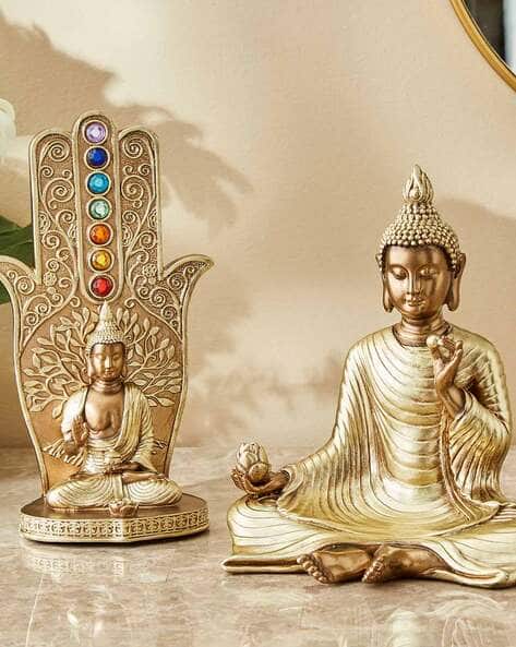 Corsica Polyresin Sitting Buddha Figurine