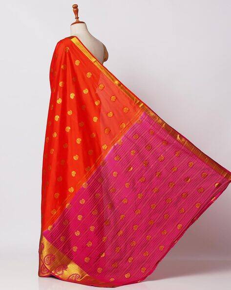 Buy Orange Sarees for Women by VARJA Online | Ajio.com