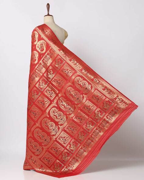 Buy Red Sarees for Women by VARJA Online | Ajio.com