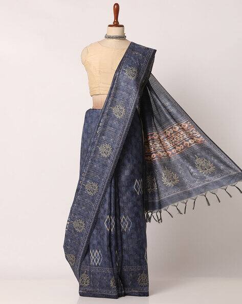 Buy Blue Sarees for Women by VARJA Online | Ajio.com