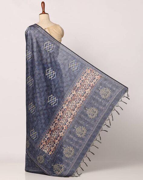 Buy Blue Sarees for Women by VARJA Online | Ajio.com