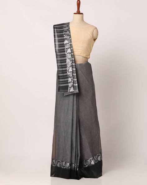 Buy Black Sarees for Women by VARJA Online | Ajio.com