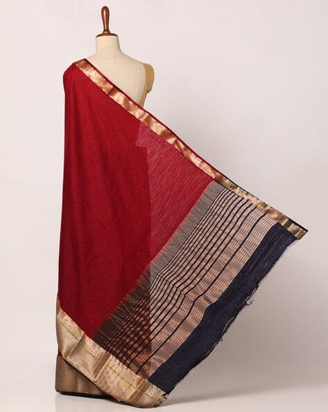 Buy Maroon Sarees for Women by VARJA Online | Ajio.com