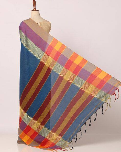 Buy Blue Sarees for Women by VARJA Online | Ajio.com