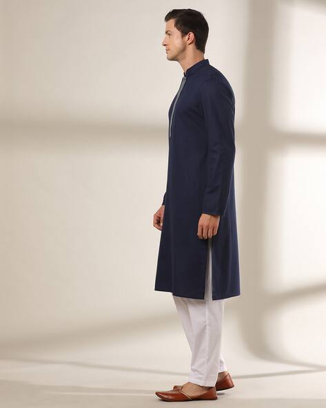 Buy Navy Blue Kurtas for Men by SAMAV Online | Ajio.com