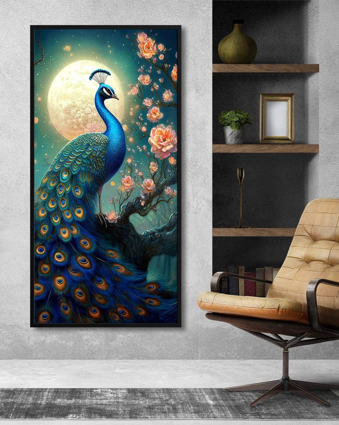 Peacock wall painting store