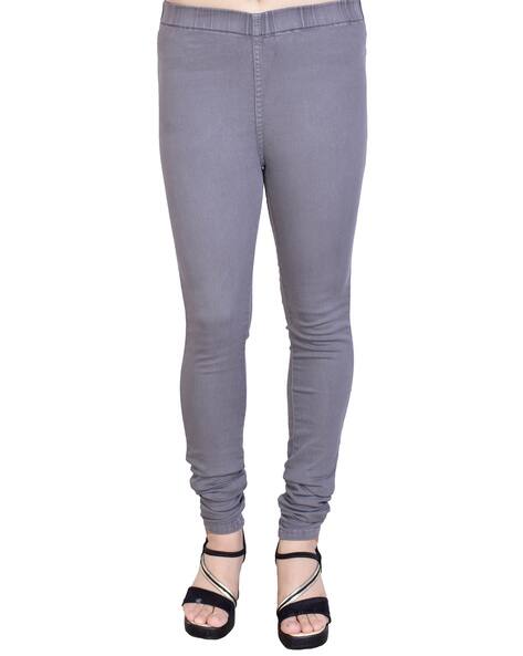 Cotton Jeggings Grey Color Jeggings Grey Ladies Cotton Jegging, Slim ...