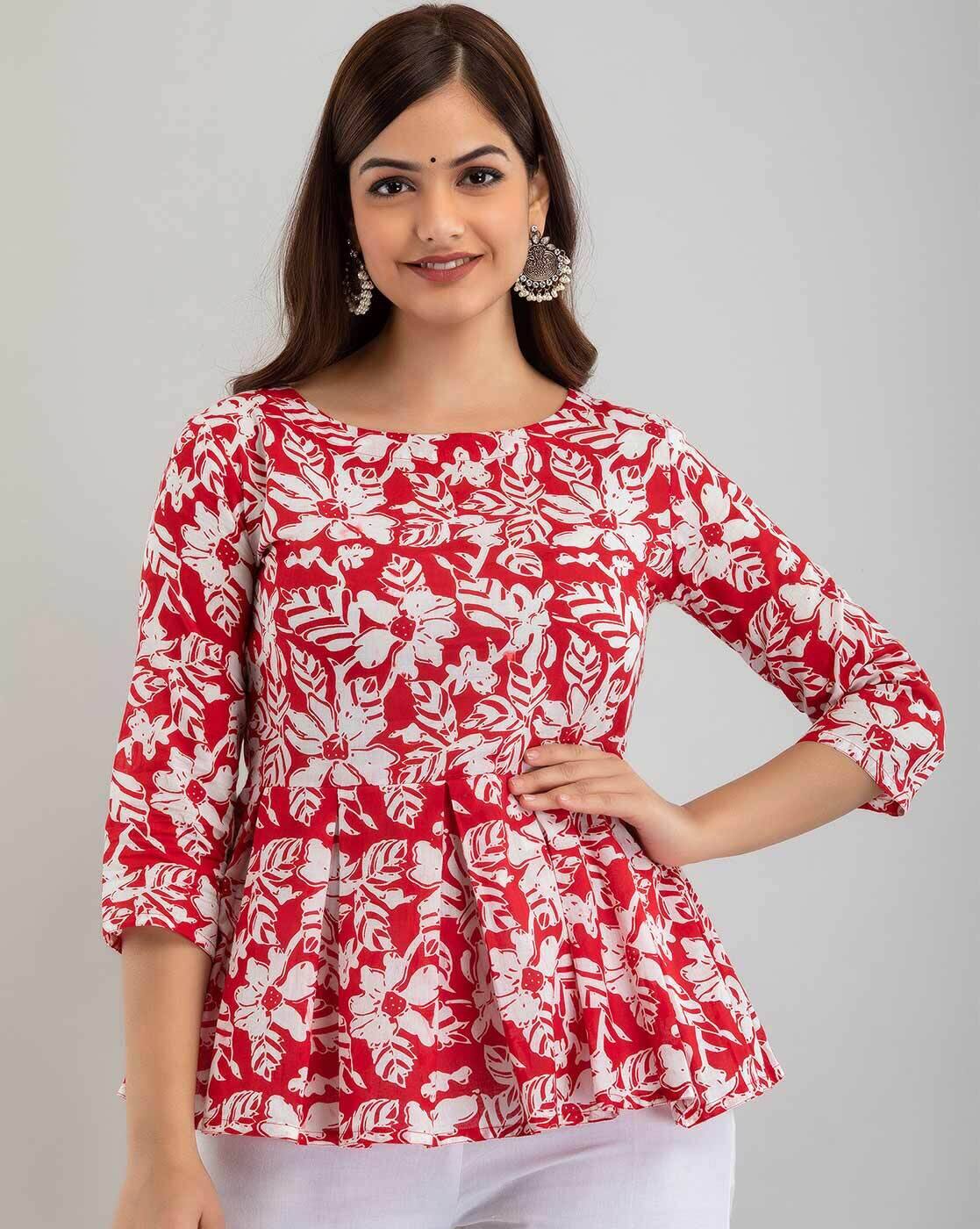 Red Tunic Tops Womens