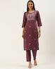Buy Burgundy Kurta Suit Sets for Women by SWAGG INDIA Online | Ajio.com