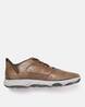 Buy GEOX Nebula Leather Lace-Up Sneakers | Brown Color Men | AJIO LUXE