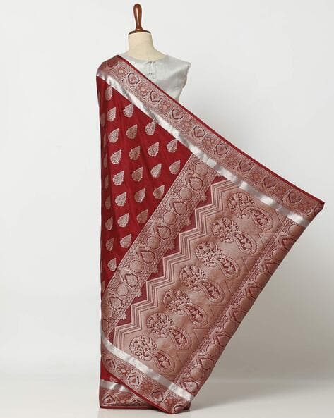 Buy Maroon Sarees for Women by VARJA Online | Ajio.com