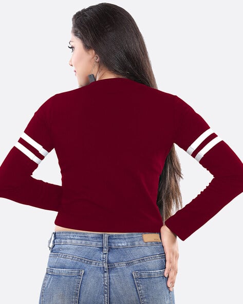 Cute Maroon Tops Readymade Beautiful Maroon Silk Blouse With