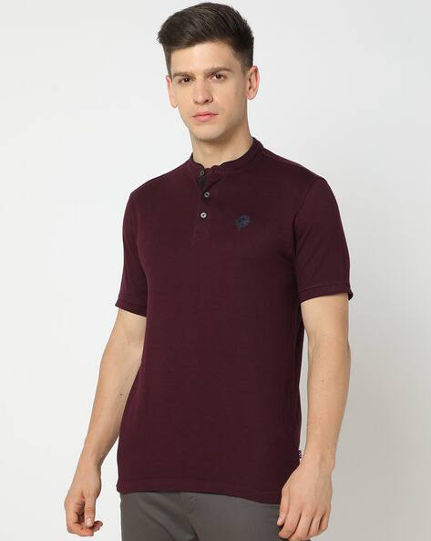 Buy Wine Red Tshirts for Men by NETPLAY Online | Ajio.com