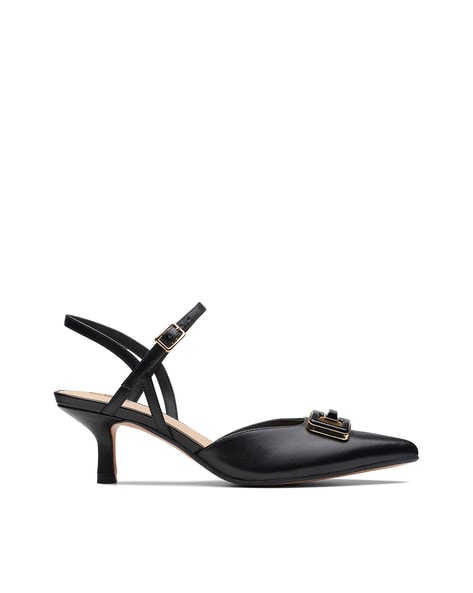Buy Black Leather Heeled Shoes for Women by CLARKS Online Ajio