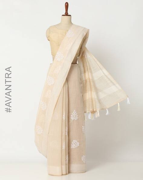 Buy Grey Sarees for Women by VARJA Online | Ajio.com