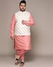 Buy Off White & Peach Ethnic Suit Sets for Men by Kisah Plus Online ...