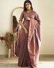 Buy Peach Sarees for Women by WUXI Online | Ajio.com
