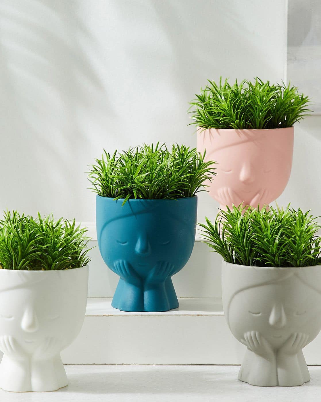 Planters Shaped Like Heads What 'hair' Did You Choose For Your