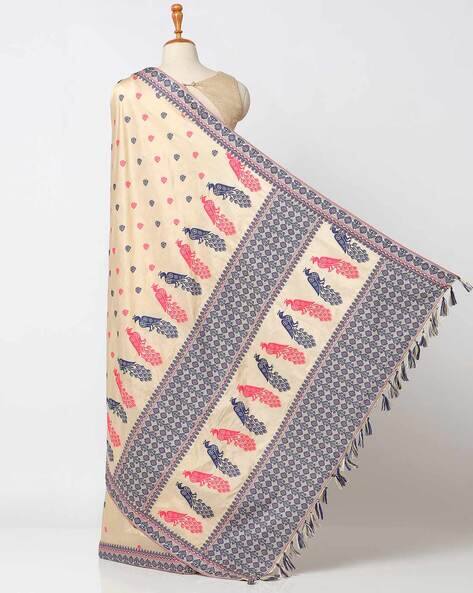 Buy Beige Sarees for Women by VARJA Online | Ajio.com