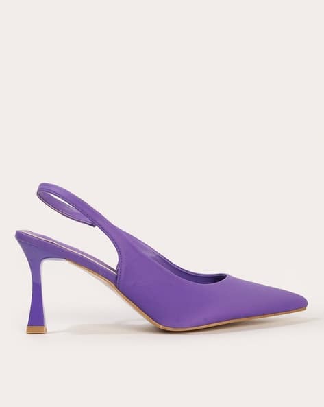 Buy Purple Heeled Shoes for Women by Outryt by AZORTE Online | Ajio.com