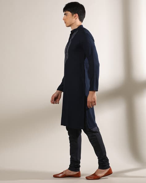 Buy Navy Blue Kurtas for Men by SAMAV Online | Ajio.com