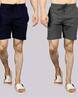 Buy Charcoal & Navy Shorts & 3/4ths for Men by ECOTT Online | Ajio.com
