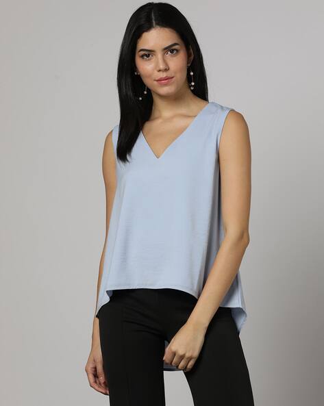 Buy Blue Tops for Women by Outryt by AZORTE Online | Ajio.com