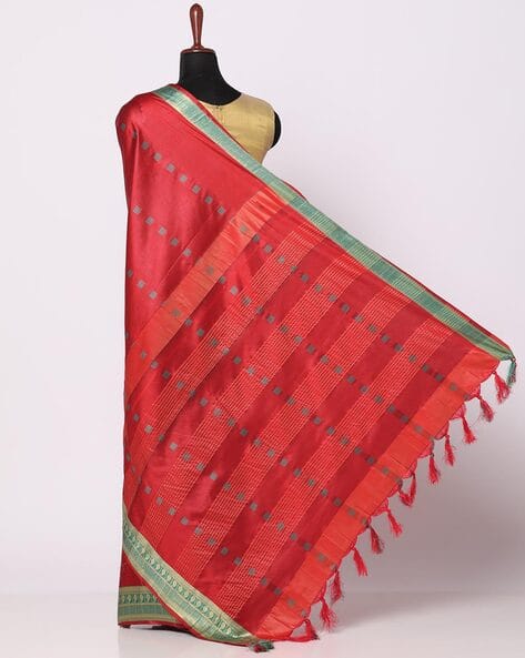Buy Red Sarees for Women by VARJA Online | Ajio.com