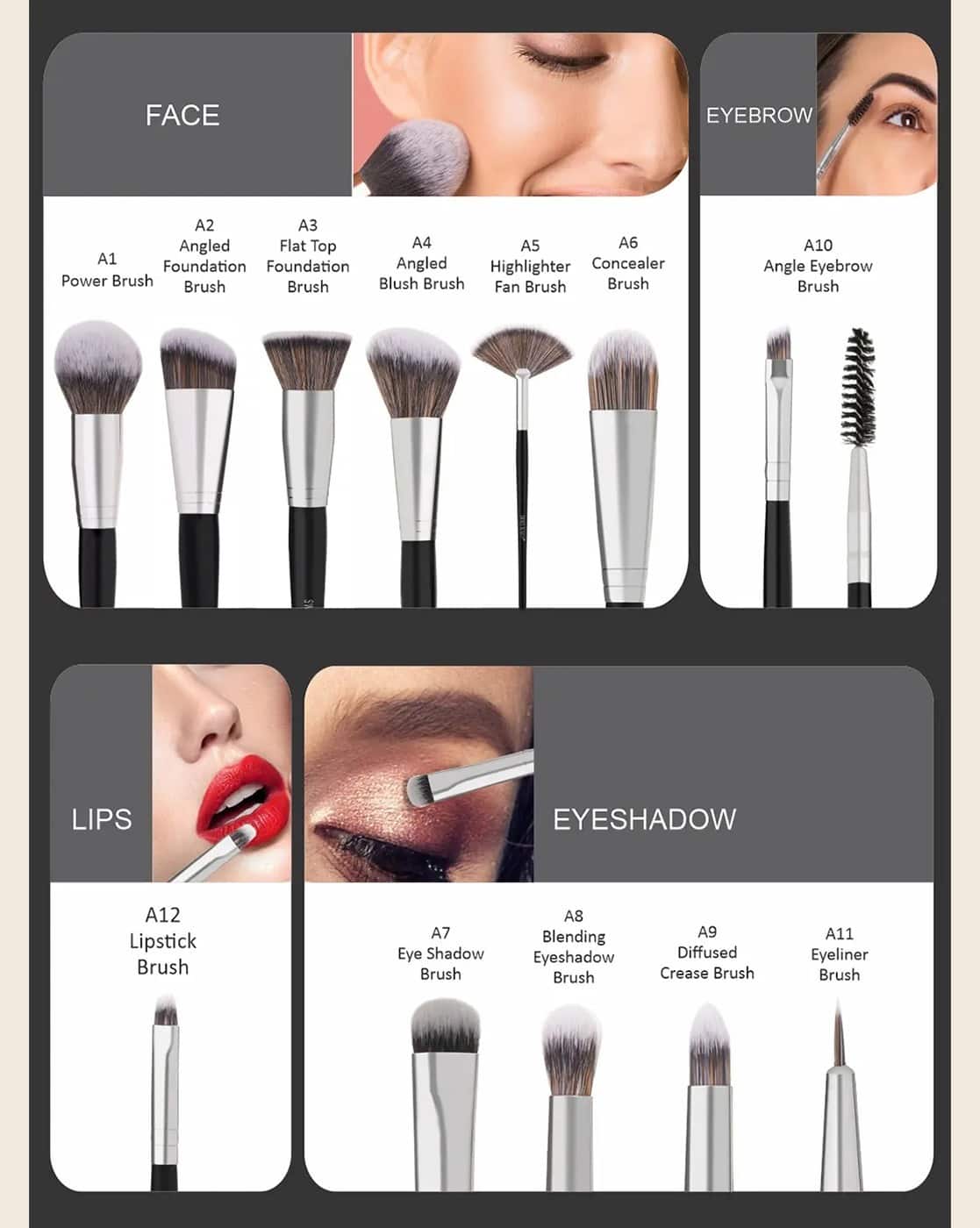 Makeup Brush Chart | Saubhaya Makeup