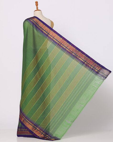 Buy Green & Blue Sarees for Women by VARJA Online | Ajio.com