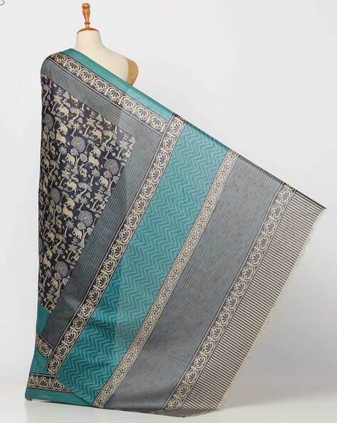 Buy Navy Blue Sarees for Women by VARJA Online | Ajio.com